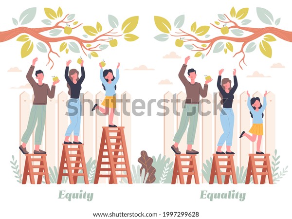 Equality Equity Abstract Concept Different People Stock Vector (Royalty ...