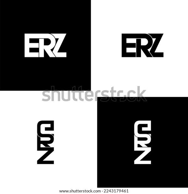 Erz Typography Letter Monogram Logo Design Stock Vector (Royalty Free ...
