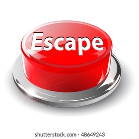 Escape Panic Button 3d Red Glossy Stock Vector (Royalty Free) 48649243 ...