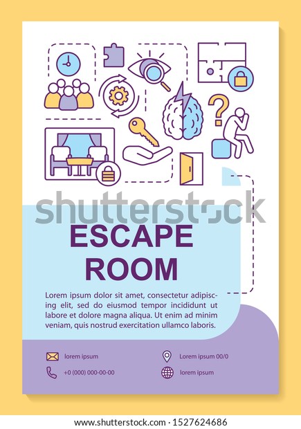 Escape Room Poster Template Layout Quest Stock Vector (Royalty Free ...