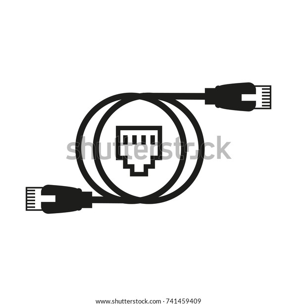 Ethernet Lan Cable Icon Vector Illustration Stock Vector (Royalty Free ...