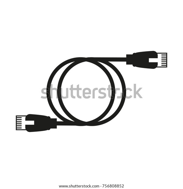 Ethernet Lan Cable Icon Vector Illustration Stock Vector (Royalty Free ...