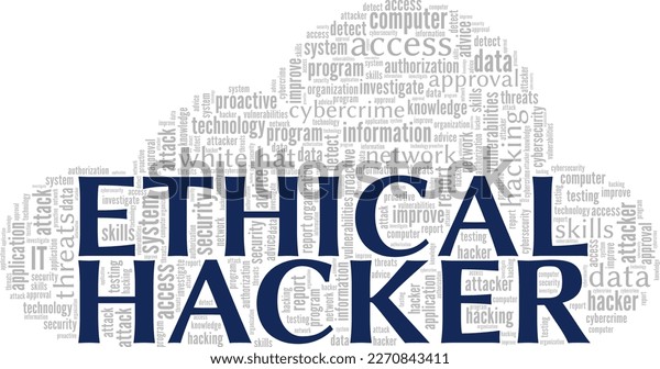 Ethical Hacker Word Cloud Conceptual Design Stock Vector Royalty Free