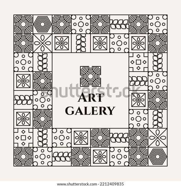 Ethnic Frame Border Pattern Logo Design Stock Vector (Royalty Free ...