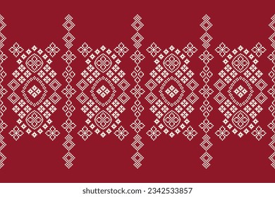 Ethnic Geometric Seamless Fabric Pattern Cross Stock Vector (Royalty ...