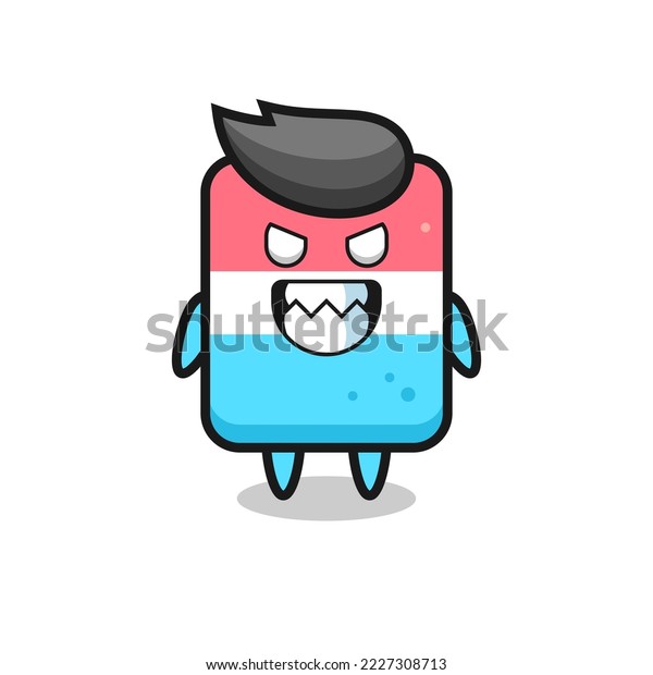 Evil Expression Eraser Cute Mascot Character Stock Vector (Royalty Free ...
