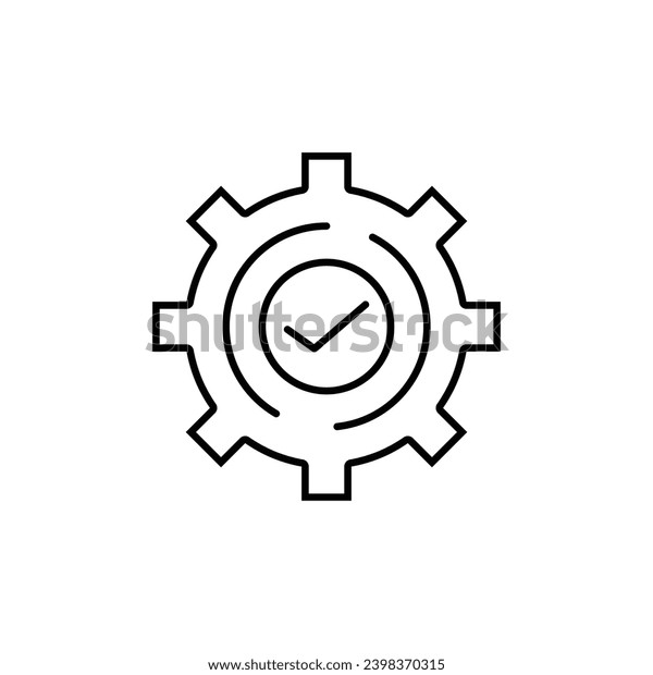 Execution Logo Like Thin Line Gear Stock Vector (Royalty Free ...