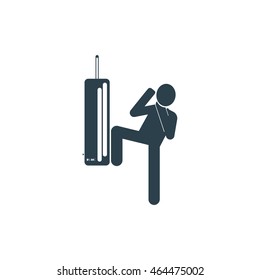 Kickboxing Kick Stick Figure Pictogram Stock Vector (Royalty Free ...