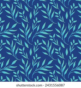 Graceful Branches Leaves Flowers Seamless Background Stock Vector (Royalty Free) 2289218833 ...