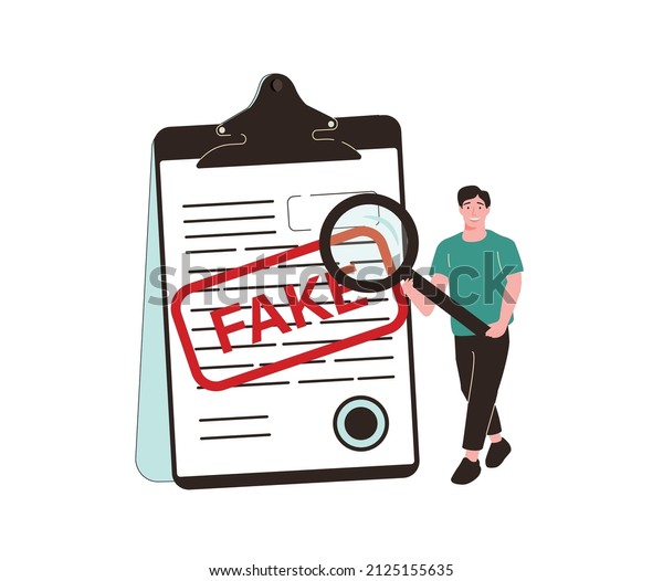 Fake Document Wrong Information Verification Fake Stock Vector (Royalty ...