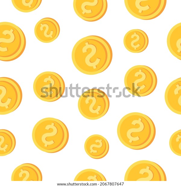 Falling Dollar Cents Vector Seamless Pattern Stock Vector (Royalty Free ...