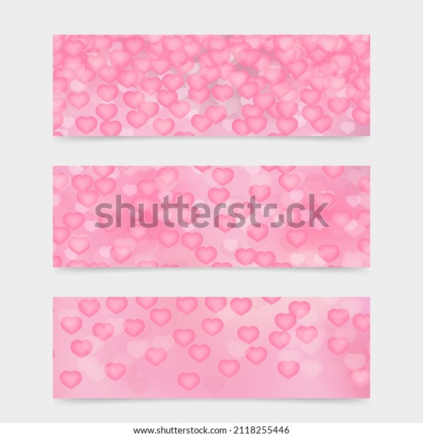 Falling Hearts Vector Background Set 3 Stock Vector (Royalty Free ...