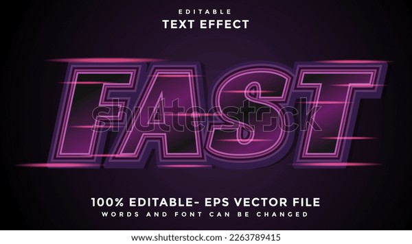 Fast Editable Text Effect Design Template Stock Vector (Royalty Free ...