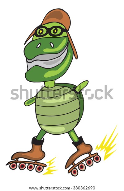 Fast Turtle Vector Illustration Stock Vector (Royalty Free) 380362690 ...