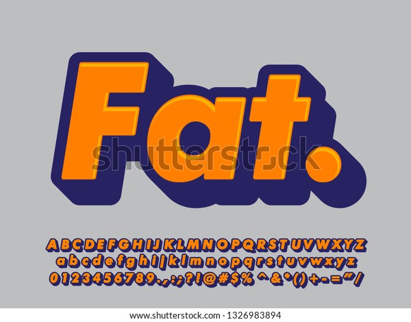 Fat Sticker Font Effect Simple Retro Stock Vector (Royalty Free ...