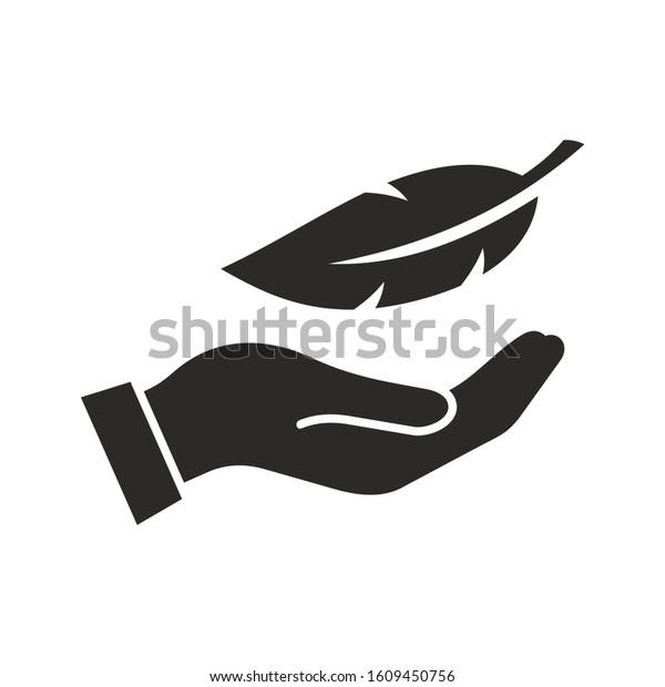 Feather Hand Icon Vector Icon Isolated Stock Vector (Royalty Free ...