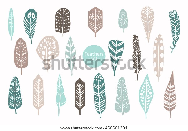 Feathers Vector Set Stock Vector (Royalty Free) 450501301 | Shutterstock