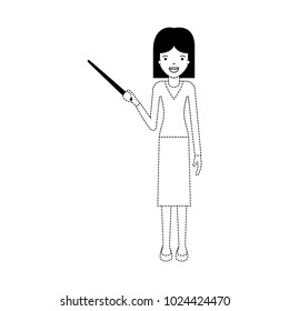 Female Teacher Pointing Stick Stock Vector (Royalty Free) 1024424470 ...