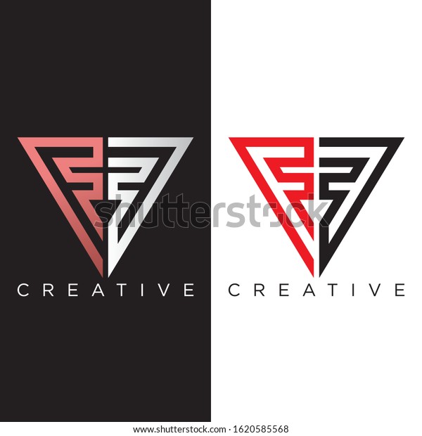 Ff Triangle Logo Design Vector Icon Stock Vector (Royalty Free ...
