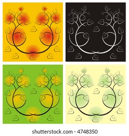 Figure Representing Four Variants Pattern Branches Stock Vector ...
