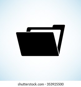 Open Folder Icon Gray Shadow Stock Vector (Royalty Free) 1415940911 ...