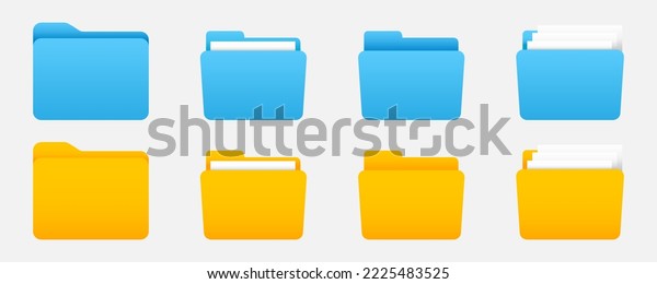 File Folder Icon Set Folder Files Stock Vector (Royalty Free ...