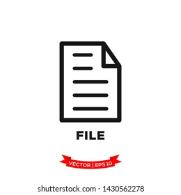 File Icon Trendy Flat Style Document Stock Vector (Royalty Free ...