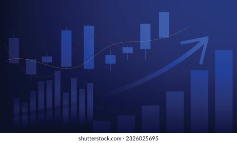 Finance Statistics Background Candlesticks Chart On Stock Vector ...