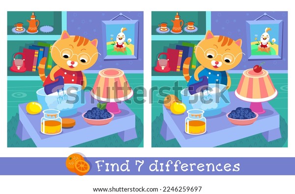 Find 7 Hidden Differences Educational Puzzle Stock Vector (Royalty Free ...