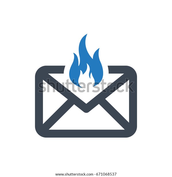 Fire Email Icon Stock Vector (Royalty Free) 671068537 | Shutterstock