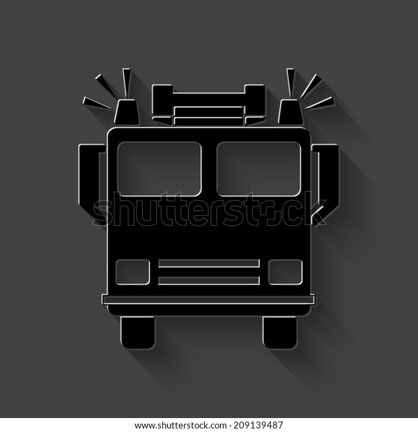 Fire Engine Icon Black Vector Illustration Stock Vector (Royalty Free ...