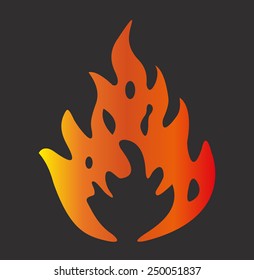 Red Orange Gradient Fire Old School Stock Vector (Royalty Free ...