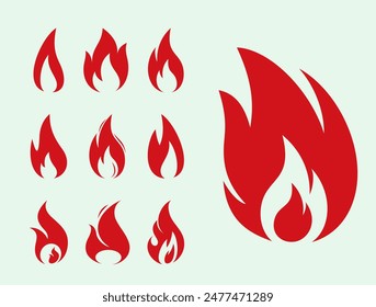 Fire Flame Vector Icons Fire Flames Stock Vector (Royalty Free ...