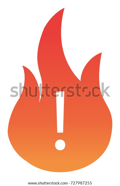 Fire Icon Exclamation Point Vector Isolated Stock Vector (Royalty Free ...