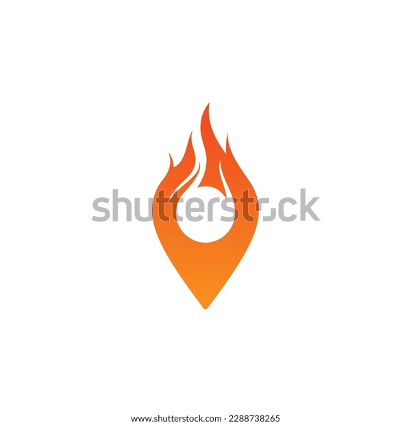 Fire Icon Map Logo Vector Design Stock Vector (Royalty Free) 2288738265 ...