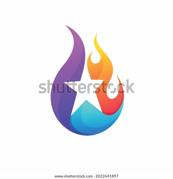 Fire Star Logo Burning Concept Stock Vector (Royalty Free) 2022641897 ...
