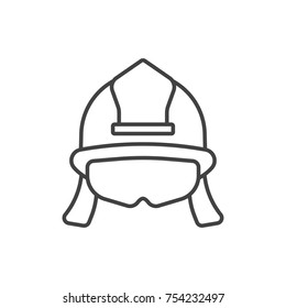 Firefighter Coloring Page Mask Helmet Head Stock Illustration ...