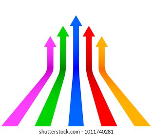 Raising Color Arrows Isolated On White Stock Illustration 88628881 ...