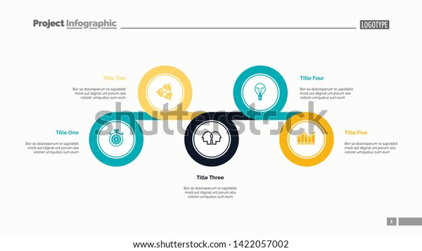 Five Circles Process Chart Slide Template Stock Vector (Royalty Free ...