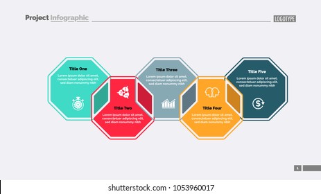 Five Octagons Process Chart Slide Template Stock Vector (Royalty Free ...