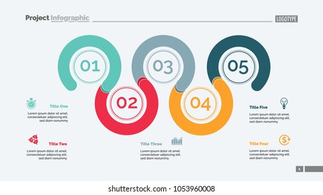 Five Point Process Chart Slide Template Stock Vector (Royalty Free ...