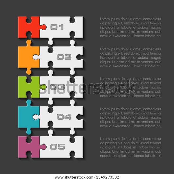 Five Sided 3d Round Puzzle Presentation Stock Vector (Royalty Free ...