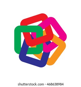 Five Square Logo Concept Unity Friendship Stock Vector (Royalty Free ...