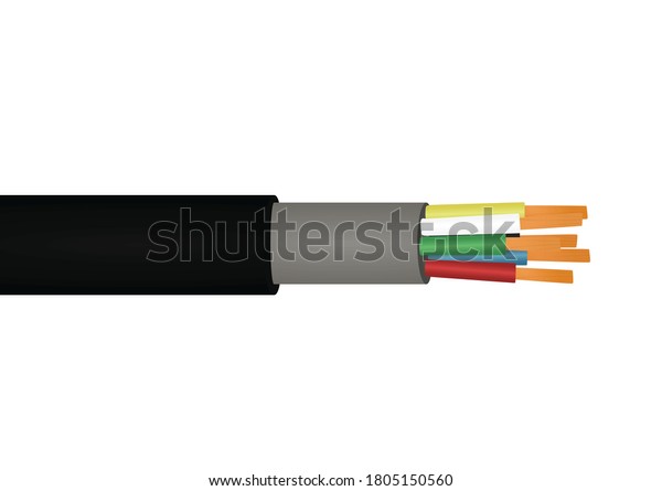 Five Wire Cable Vector Illustration Stock Vector (Royalty Free ...