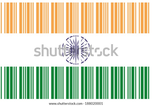 Flag India Barcode Format Stock Vector (Royalty Free) 188020001 ...
