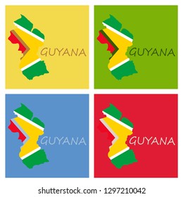 Flag Map Guyana Stock Vector (Royalty Free) 1297210042 | Shutterstock