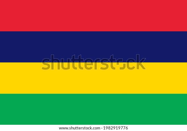 Bandera de Mauricio. Símbolo nacional en: vector de stock (libre de ...