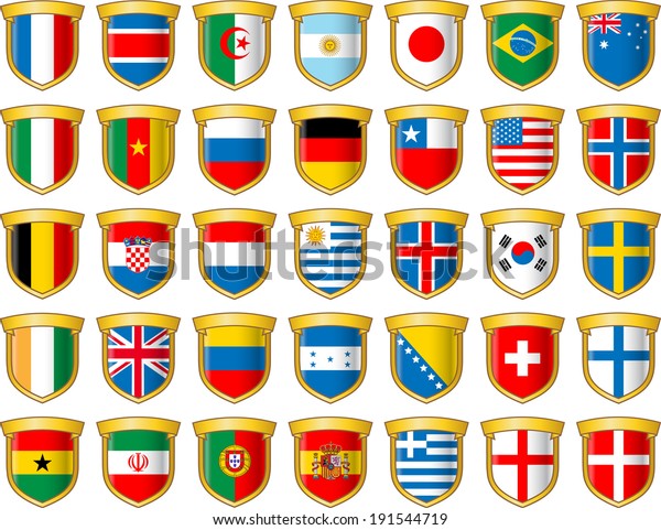 Flag Shields Stock Vector (Royalty Free) 191544719 | Shutterstock