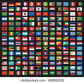 Ilustrasi Stok 257 World Country Flags Alphabetically Order 12336574 ...