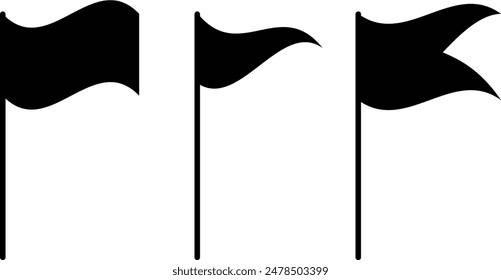 Flags Monochrome Vector Three Types Variations Stock Vector (Royalty ...